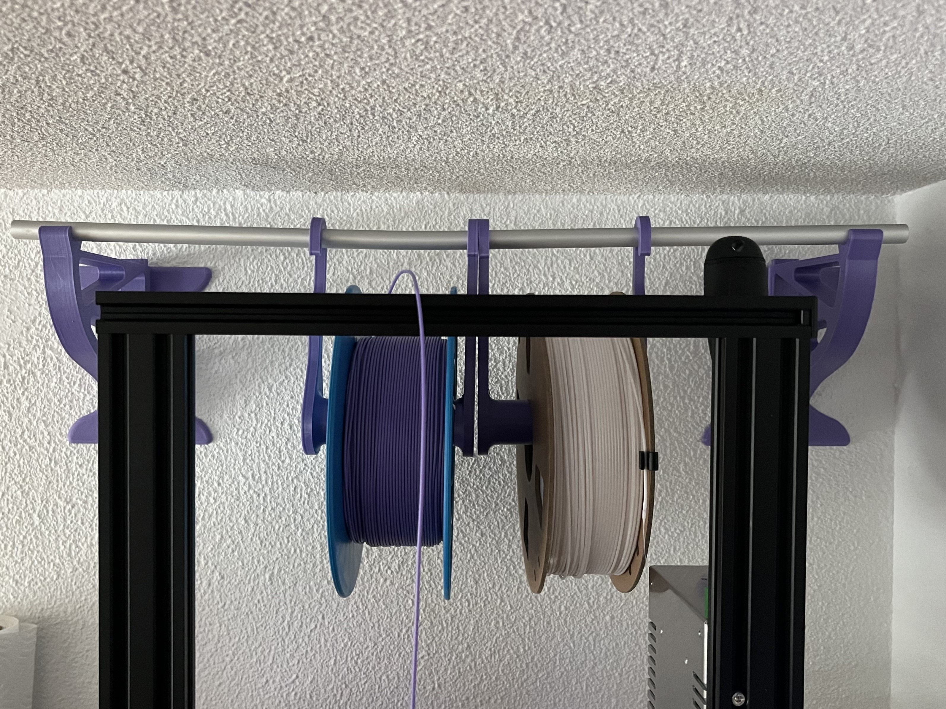 Filament wall-mounted rack with easy spool access (Parametric files) by ...