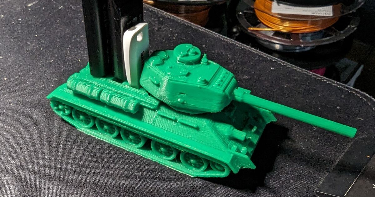T34-85 tank USB holder by gavin warren | Download free STL model ...
