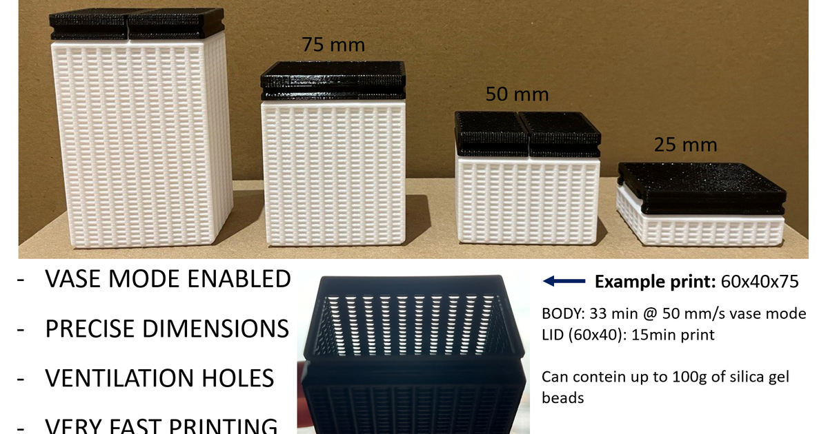 Prismatic Vase Mode Silica Gel Container. Super fast print by Addi(c ...