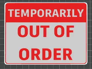 Printer Out Of Order Sign