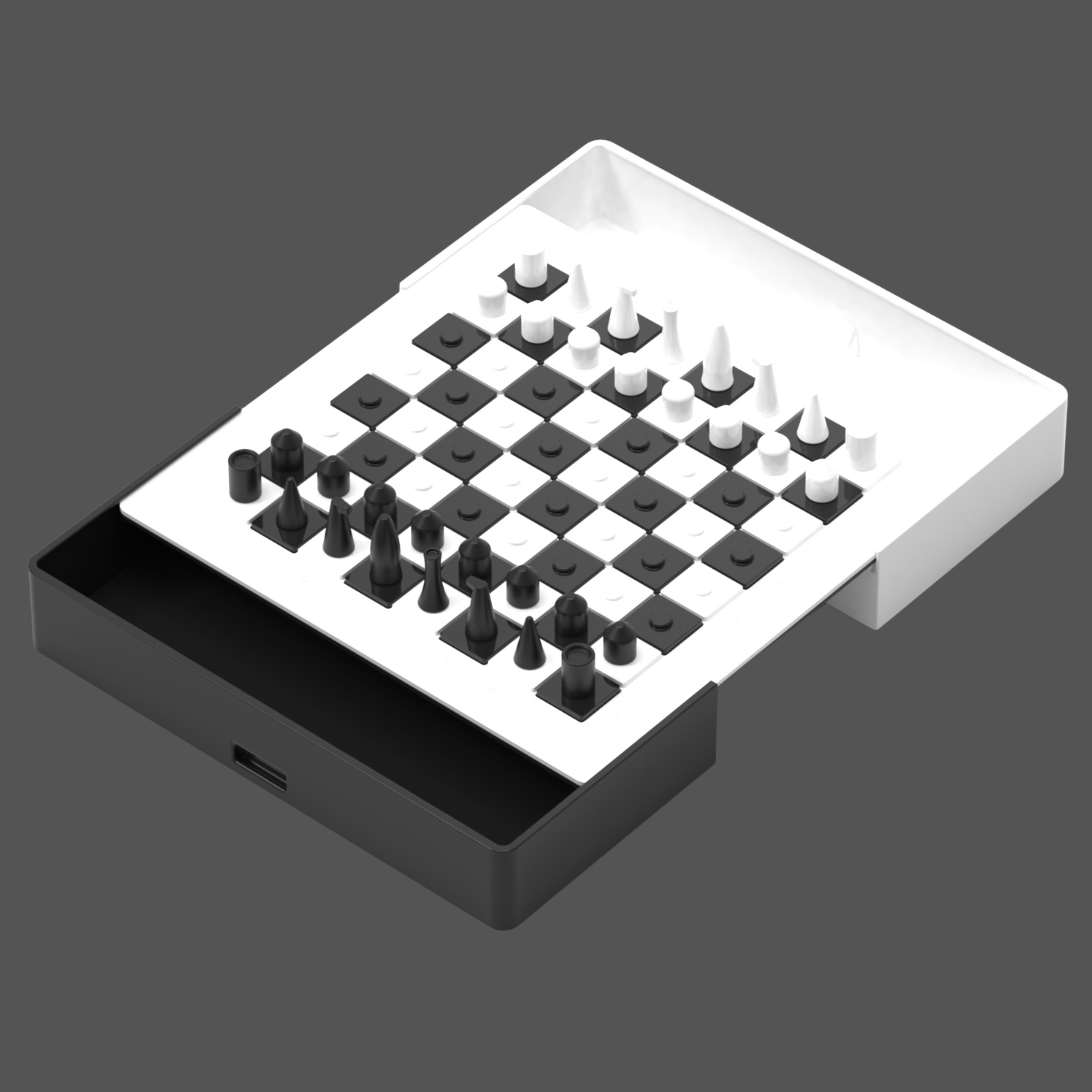 Chess Set Design = Chess Pieces + Chess Board + Chess Piece Drawers by ...