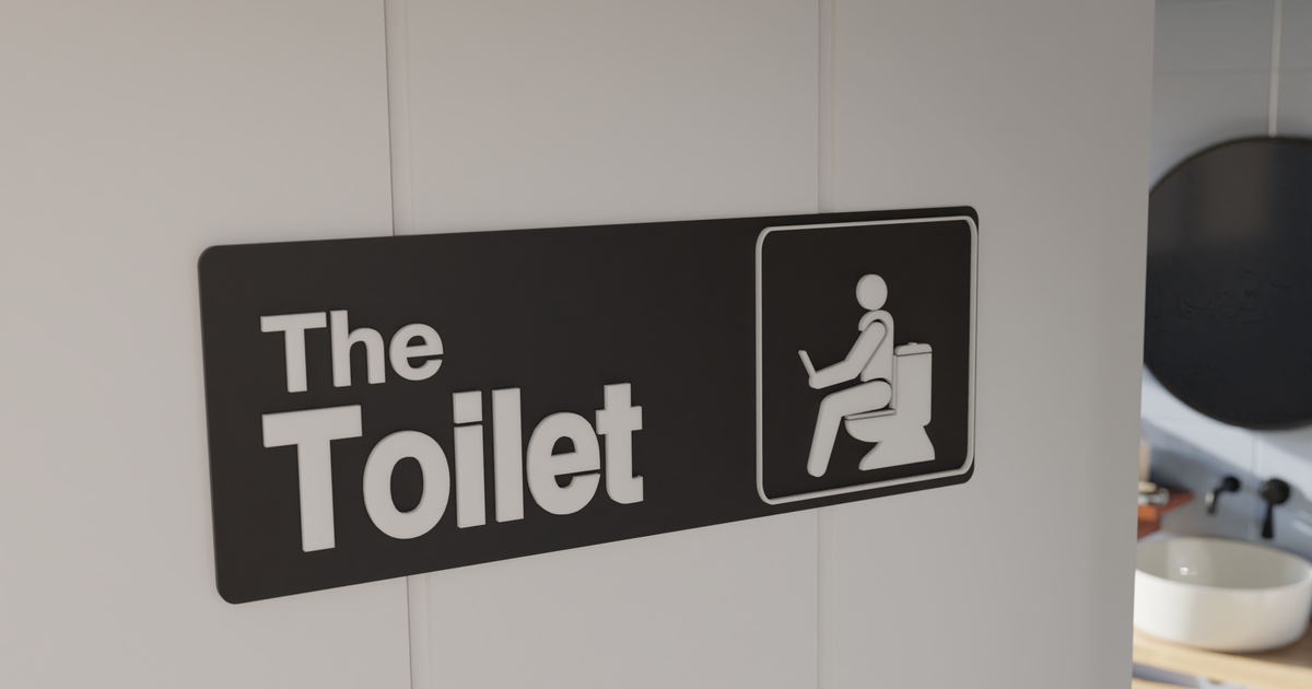 The Toilet - 'The Office' style Sign by Giaime | Download free STL ...