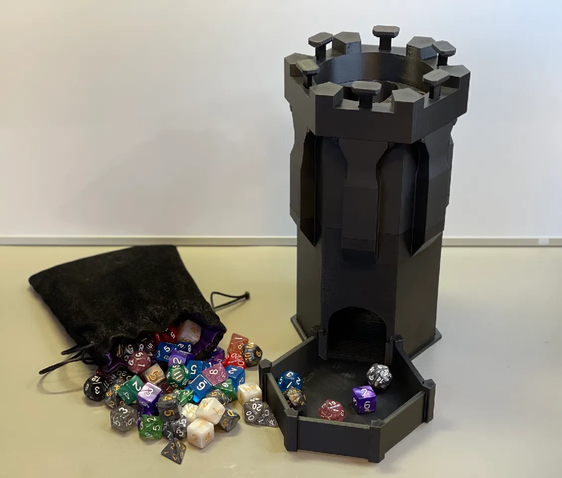 "Press to roll" Dice Tower - 3 sizes by SBtheWizard | Download free STL ...