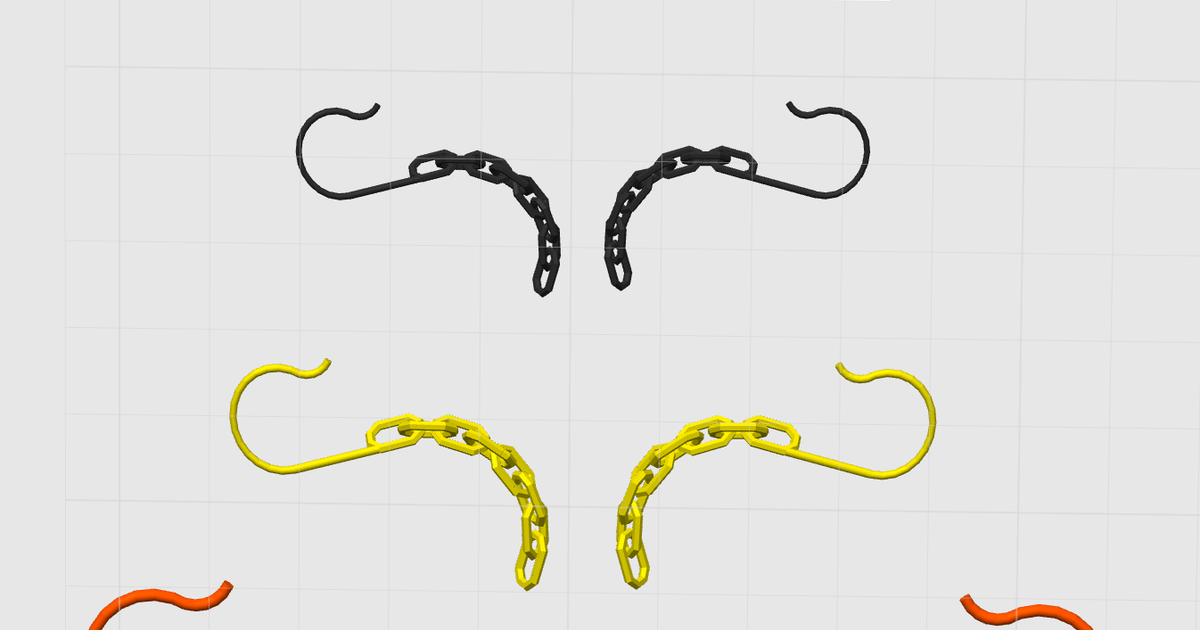 FULLY 3D-PRINT ANY EARRINGS French Loop Chain Hooks by Bowieinc ...