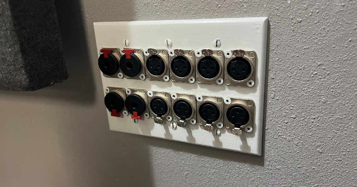 XLR TRS Studio Panel Mount Wall Plate by Brent | Download free STL ...