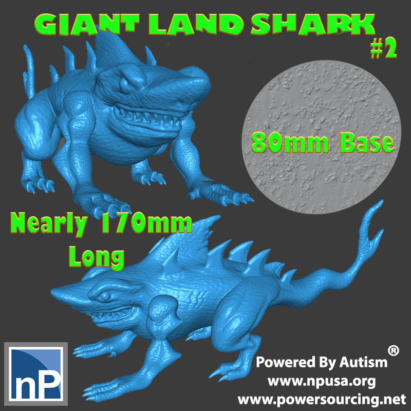 Giant Land Shark Fantasy Monster 2 by np-dev | Download free STL model | Printables.com
