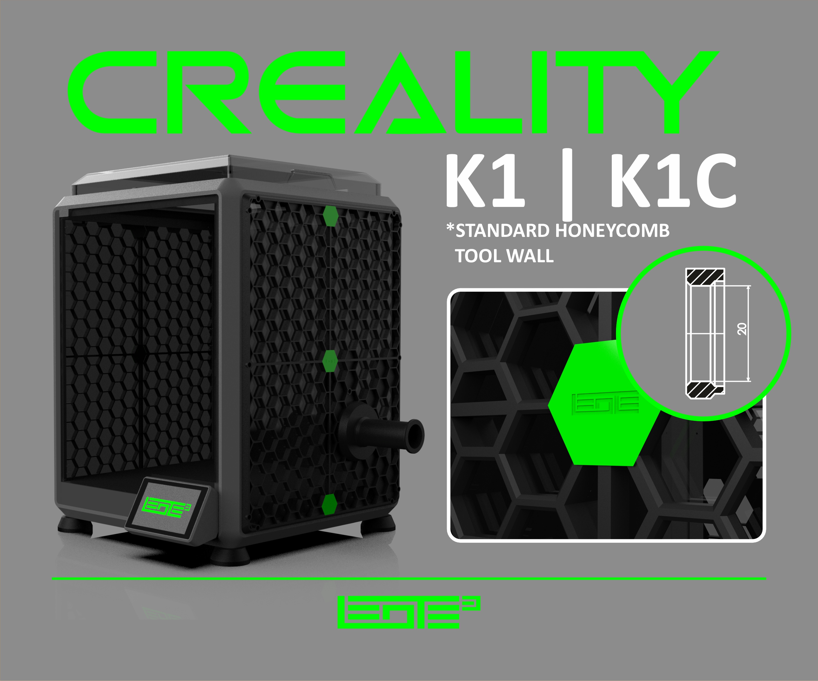 CREALITY K1 + K1C HONEYCOMB STORAGE WALL (STANDARD) (UPDATE) by LEOTE3D ...
