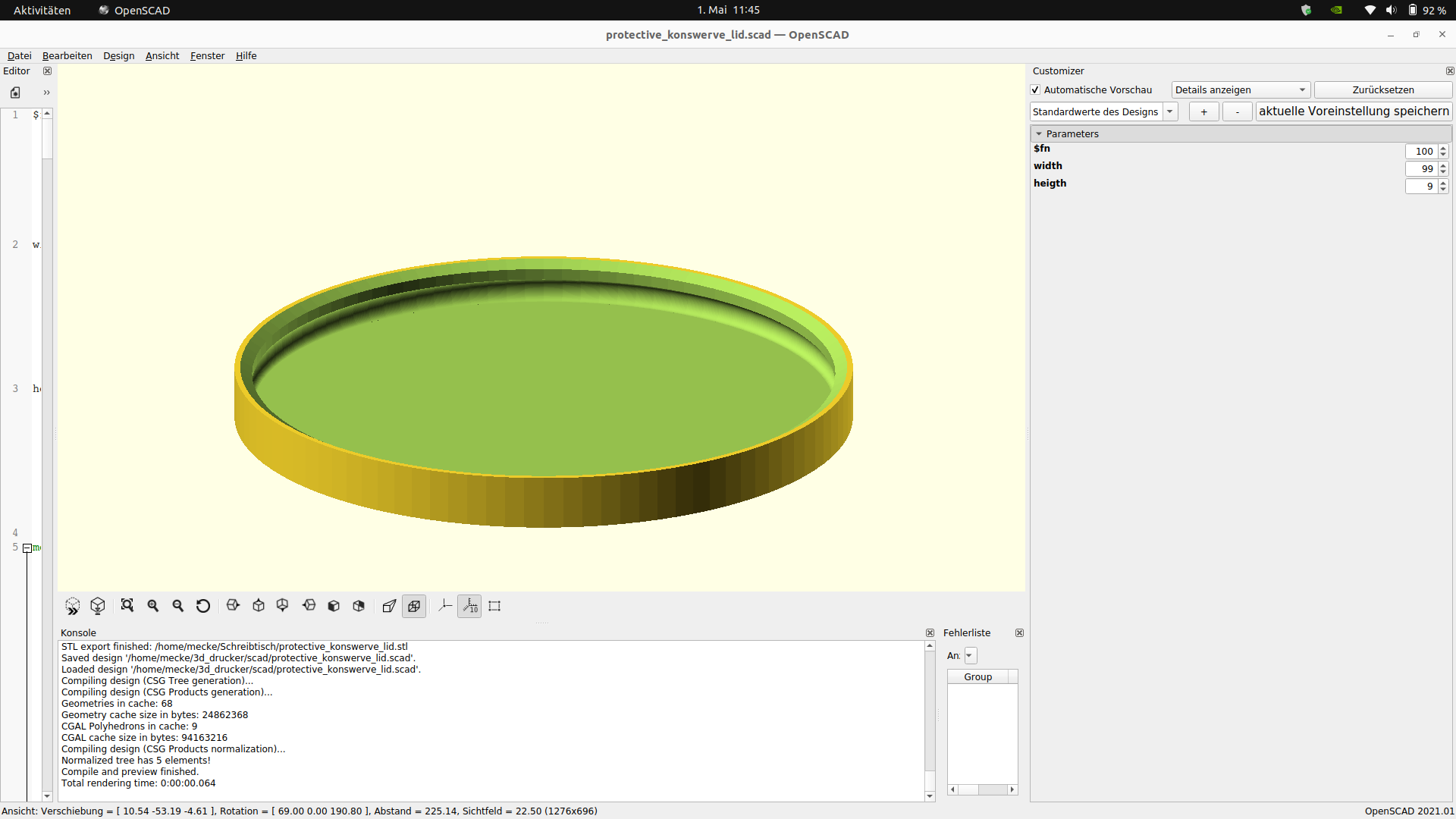 Flexibler Konservendosendeckel / Flex Tin Can Lid / Anpassbares / Customizable OpenSCAD- Script ...