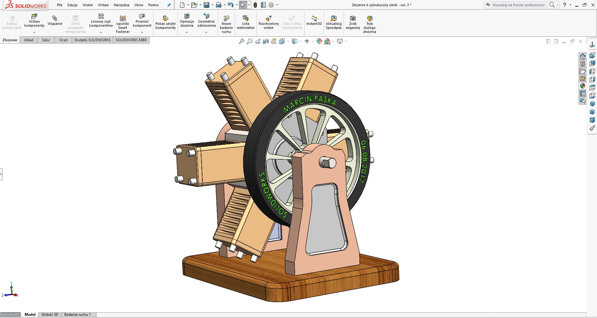 Six Cylinder Radial Engine by MarcinPaska | Download free STL model ...