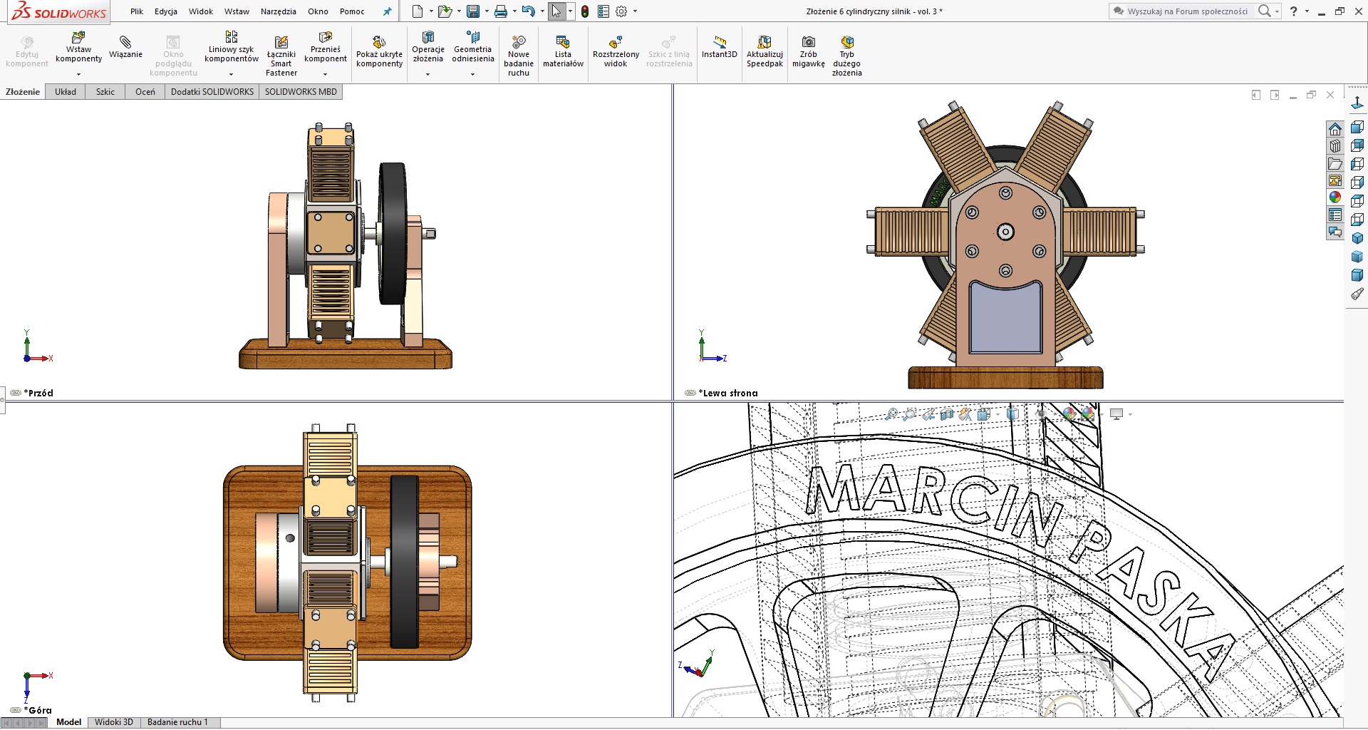 Six Cylinder Radial Engine by MarcinPaska | Download free STL model ...