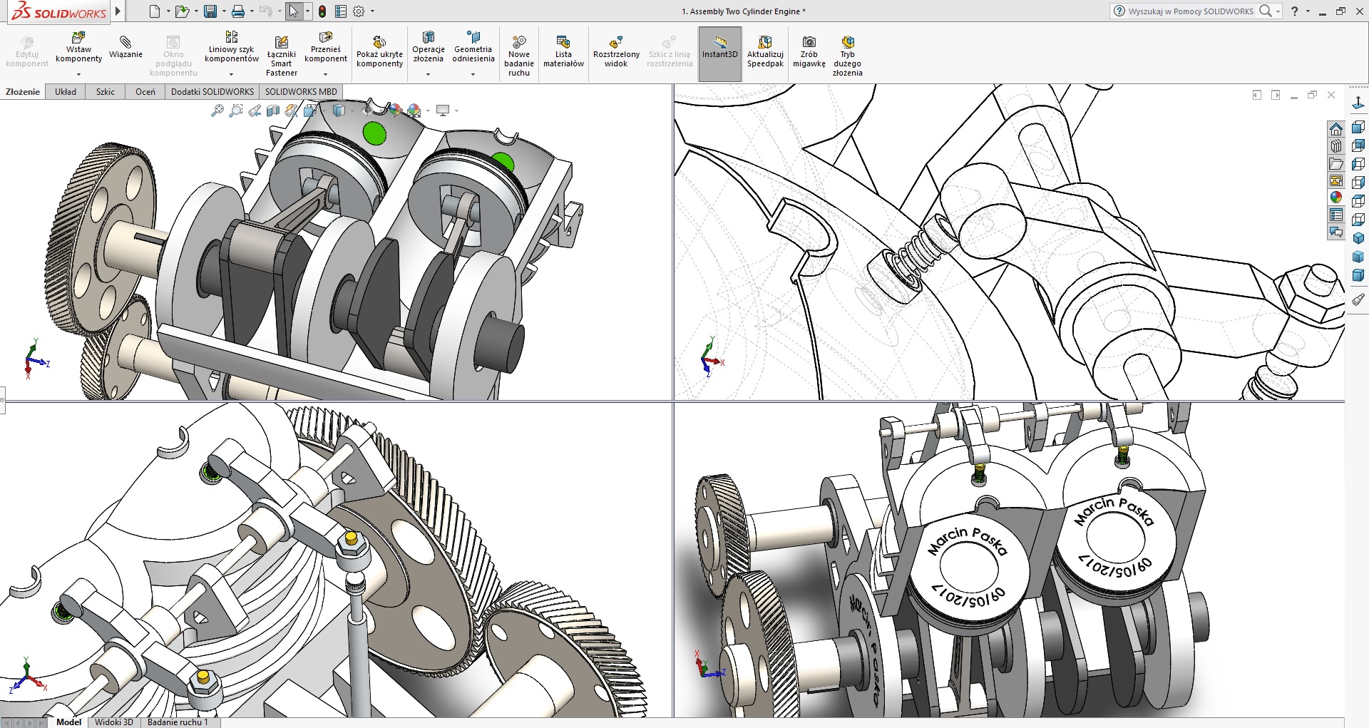 Two cylinder enginee by MarcinPaska | Download free STL model | Printables.com
