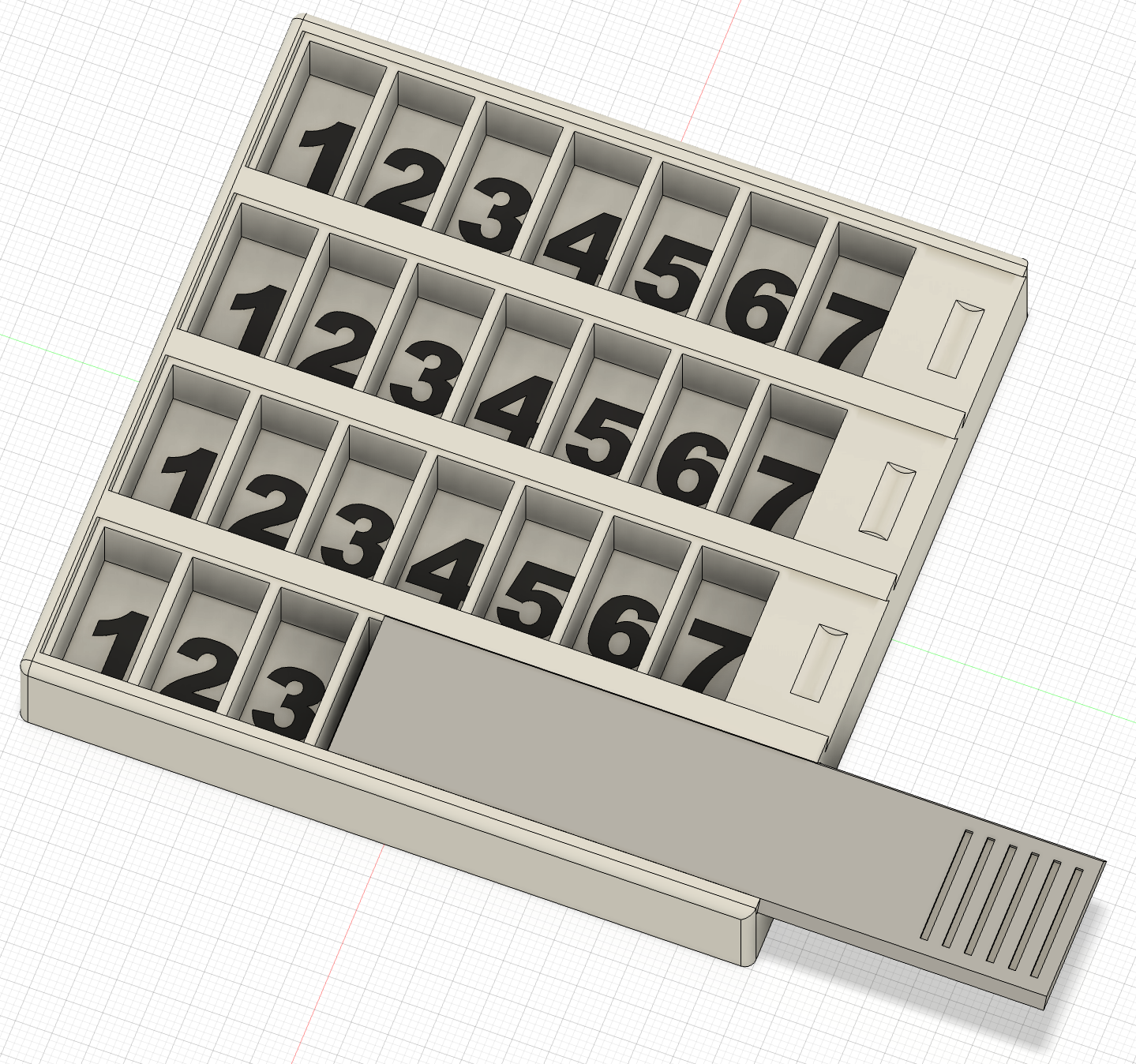 Pill box with sliding lid, 4 weeks capacity por Peter Hall | Descargar ...