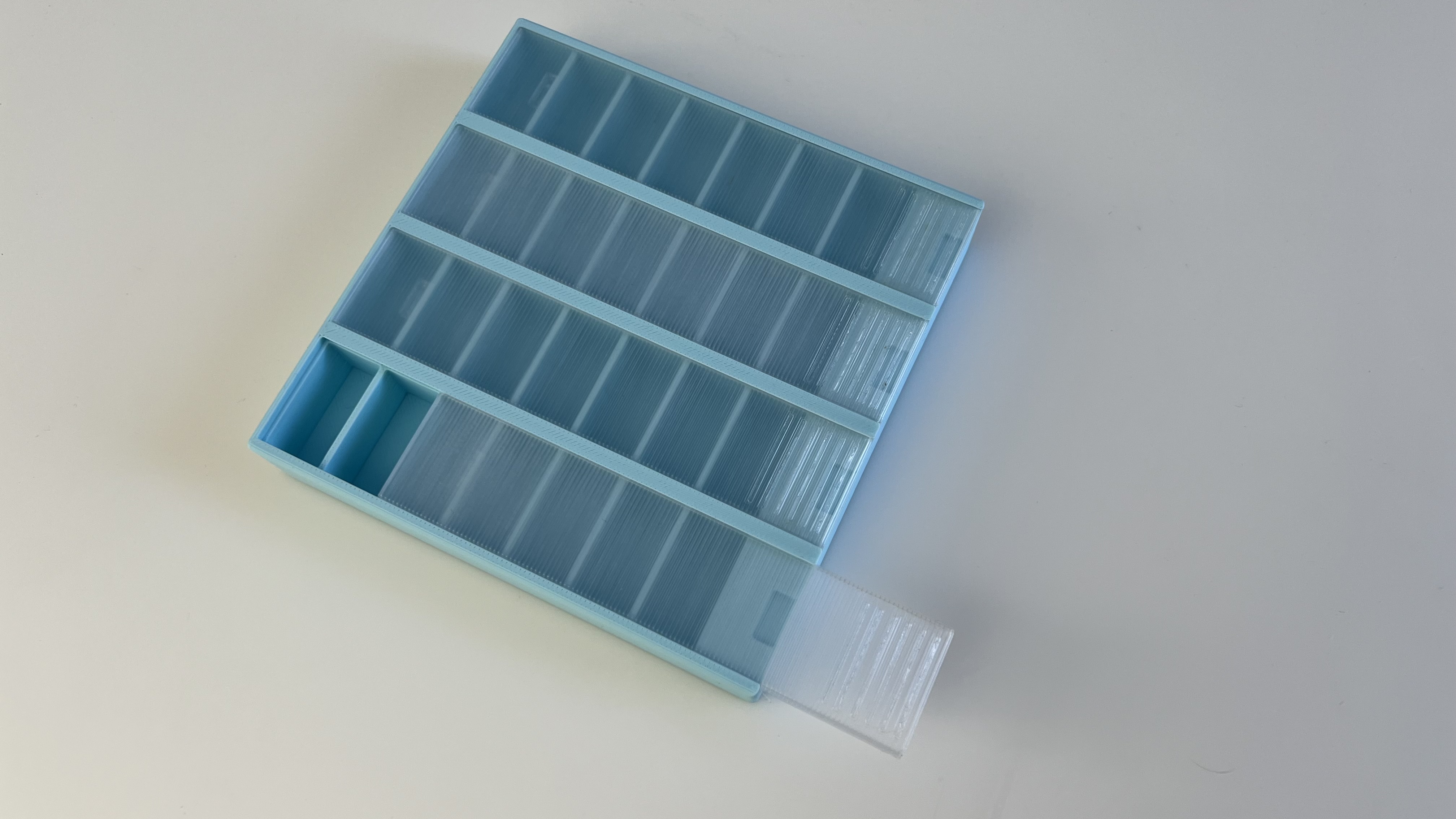 Pill box with sliding lid, 4 weeks capacity by Peter Hall | Download ...