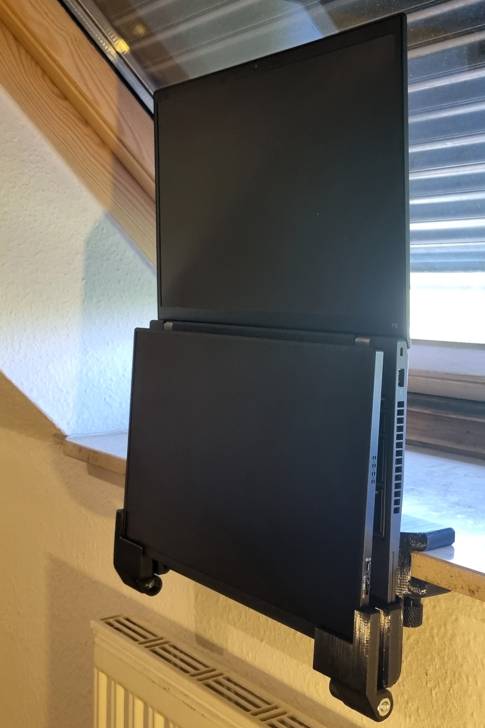 Lenovo T16 + 16 inch Monitor foldable shelf/window sill or table mount ...