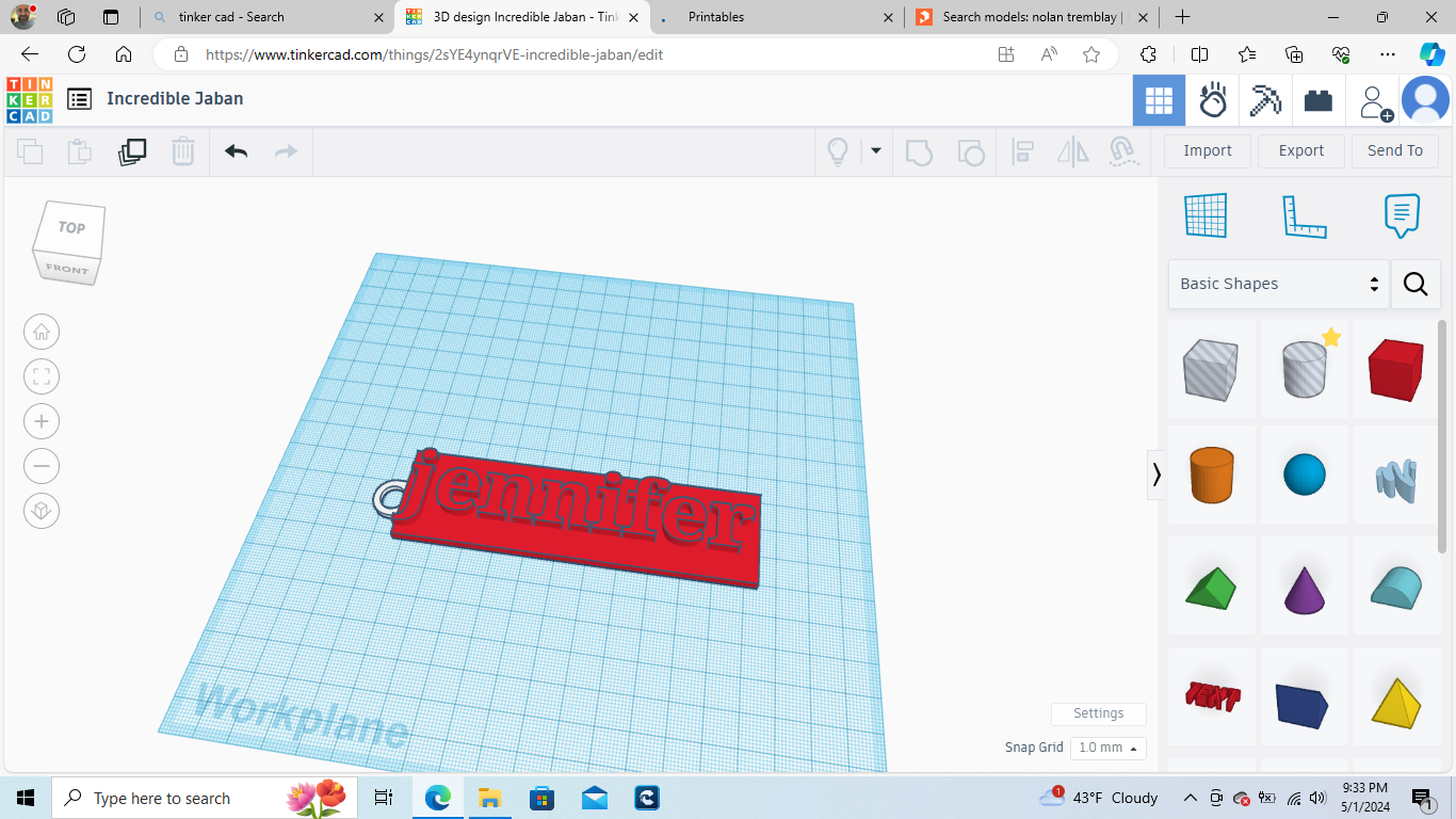 jennifer name tag by NolEcho | Download free STL model | Printables.com