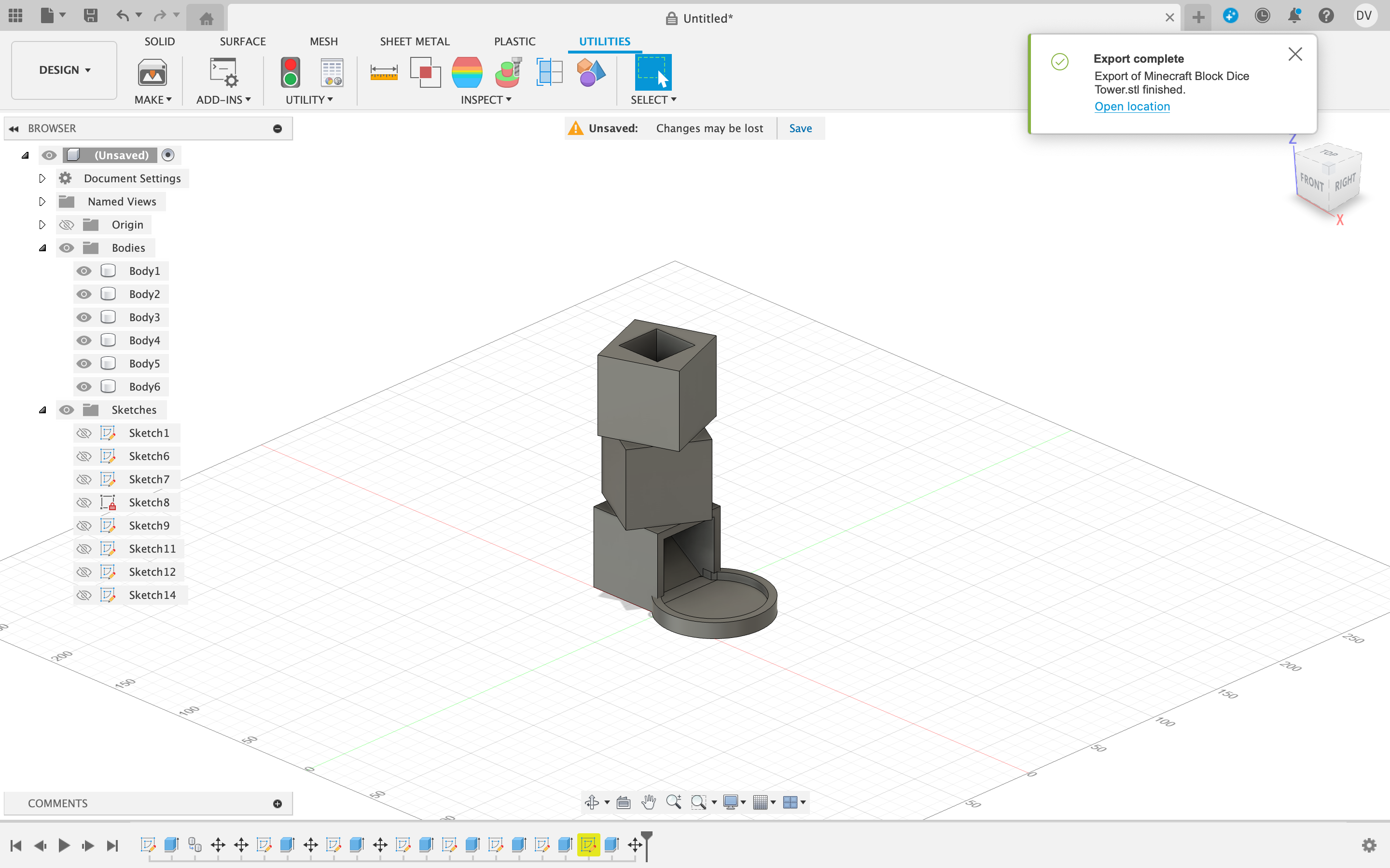 Minecraft Block Dice Tower by ................ | Download free STL ...
