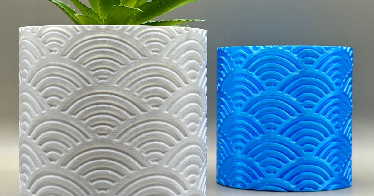 Seigaiha Wave Plant Pot - Vase Mode Planter by TorusKnot | Download ...