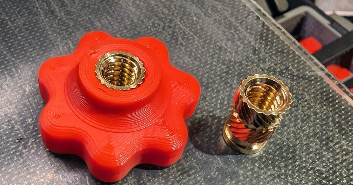 Knob for 1/4-20 Threaded Insert by Bob Loblaw | Download free STL model ...