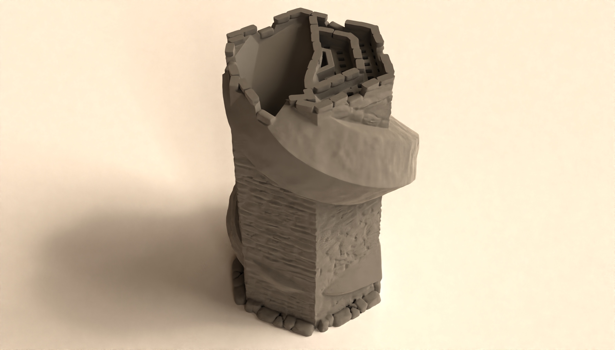Castellated Dice Tower By Ubermeisters Download Free Stl Model