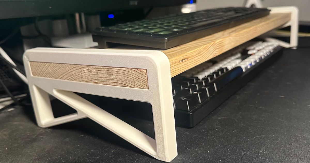 Keyboard / Monitor Riser Bracket by Lex | Download free STL model ...
