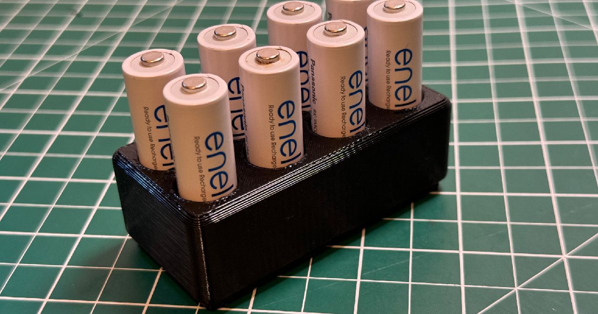 2x1 Gridfinity AA Battery Holder (loose) by barad | Download free STL model | Printables.com