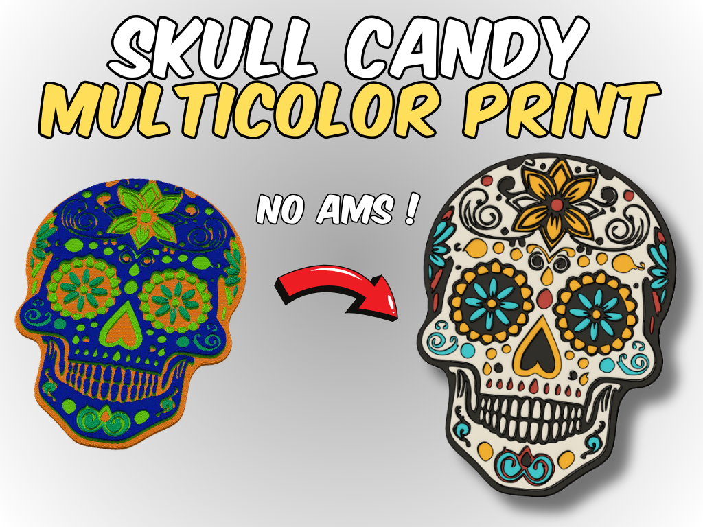Skull Candy Multi Color Print by Carlos 3D | Download free STL model ...