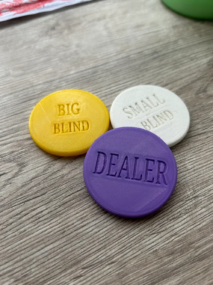 Poker dealer, big and small blind chip by 3dprint.mf | Download free ...