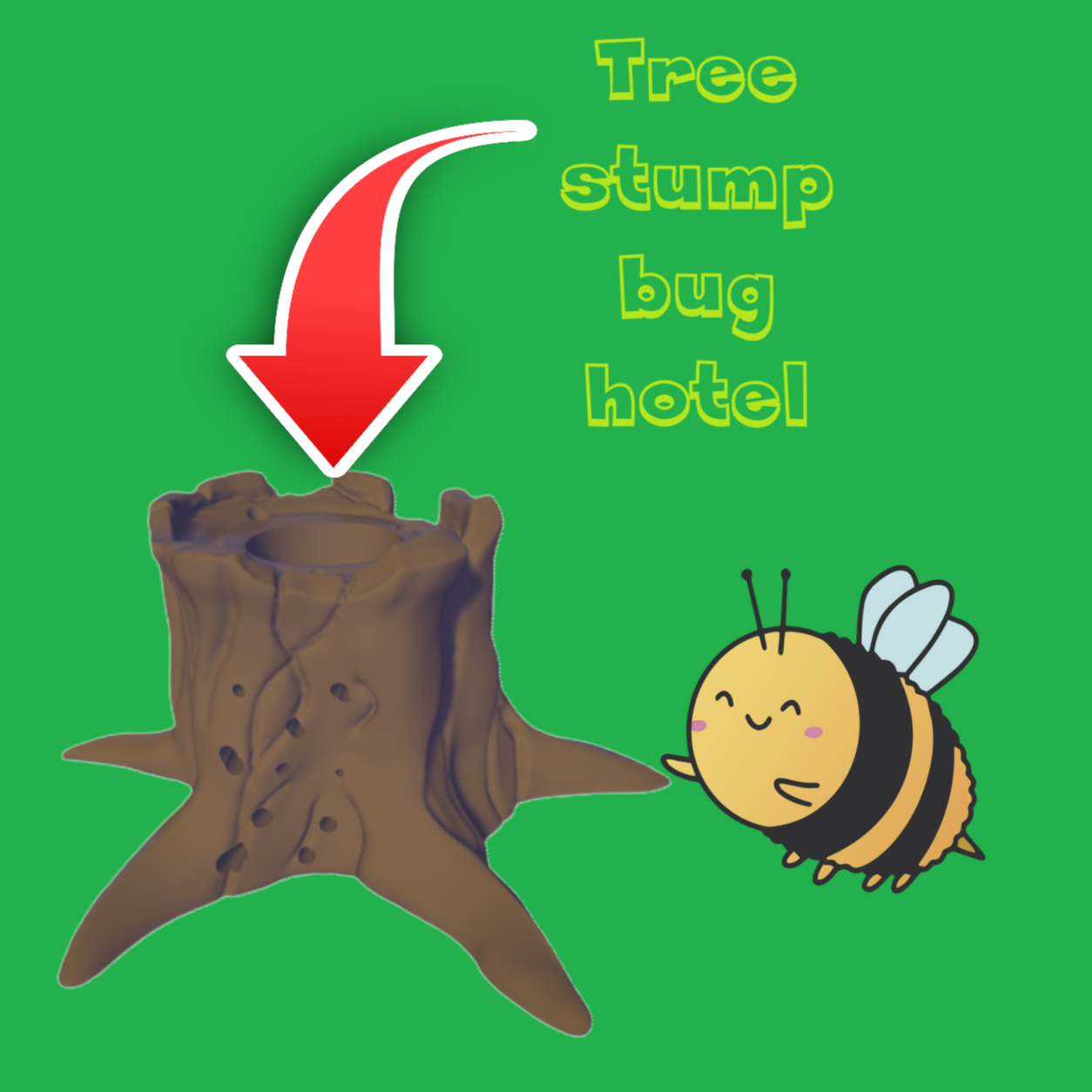 Tree stump, Bug hotel by Prostě já | Download free STL model | Printables.com