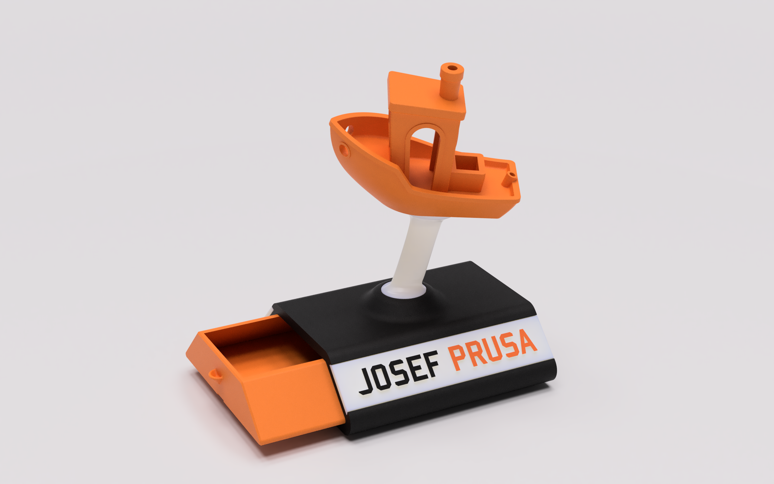 Rotating Desk Model Display / Trophy Stand with Magnetic Drawer and ...