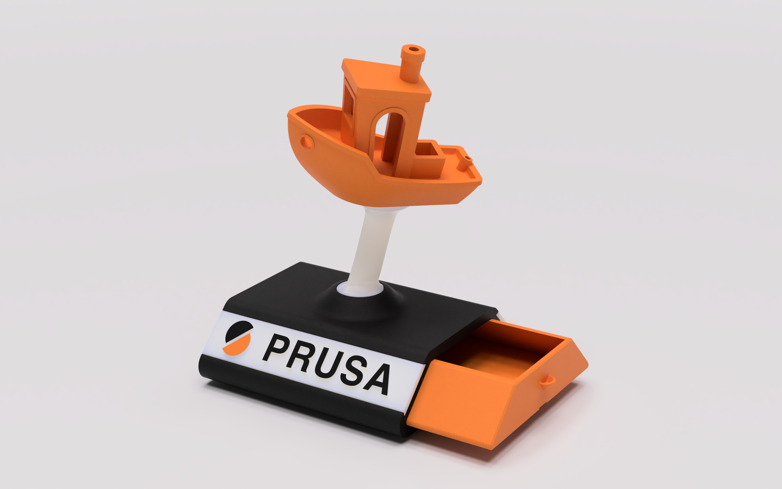 Rotating Desk Model Display / Trophy Stand with Magnetic Drawer and ...