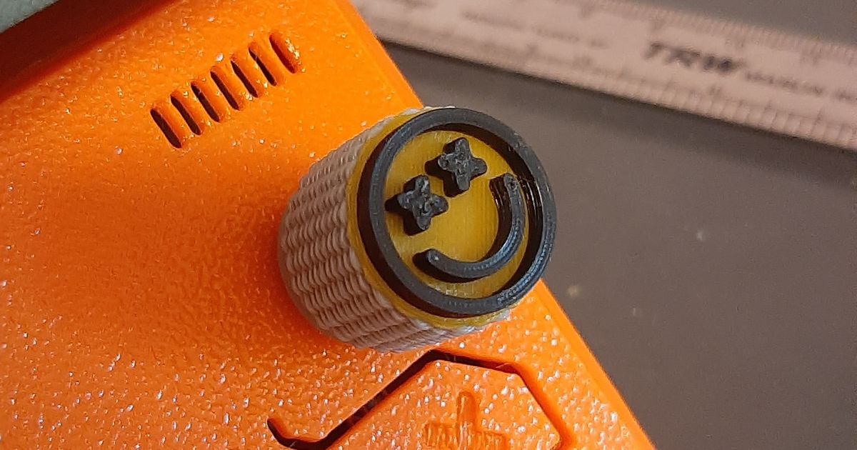 X Eyes Smiley Face knurled potentiometer knob, 6mm ID, printer knob by ...