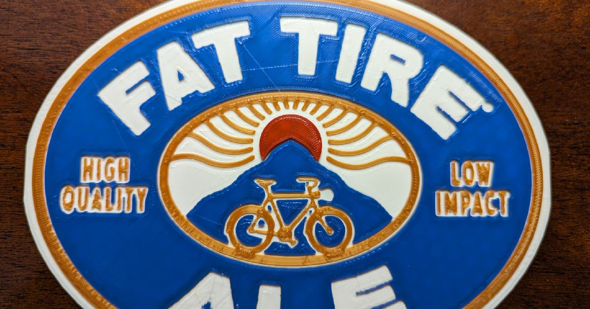 Fat Tire Ale - Logo beer sign display by Nuvz | Download free STL model ...