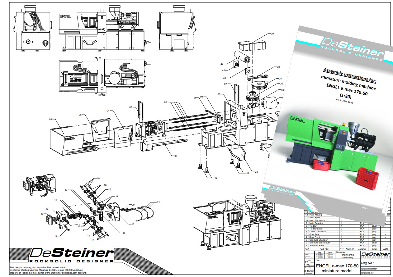 ENGEL 1:20 miniature injection molding machine (e-mac 170-50) by ...