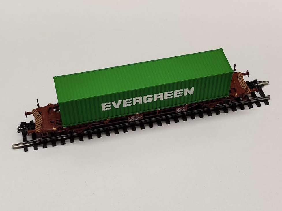 Container Wagon, Green Cargo Lgjns 745/746, in H0 scale (1:87) by ...