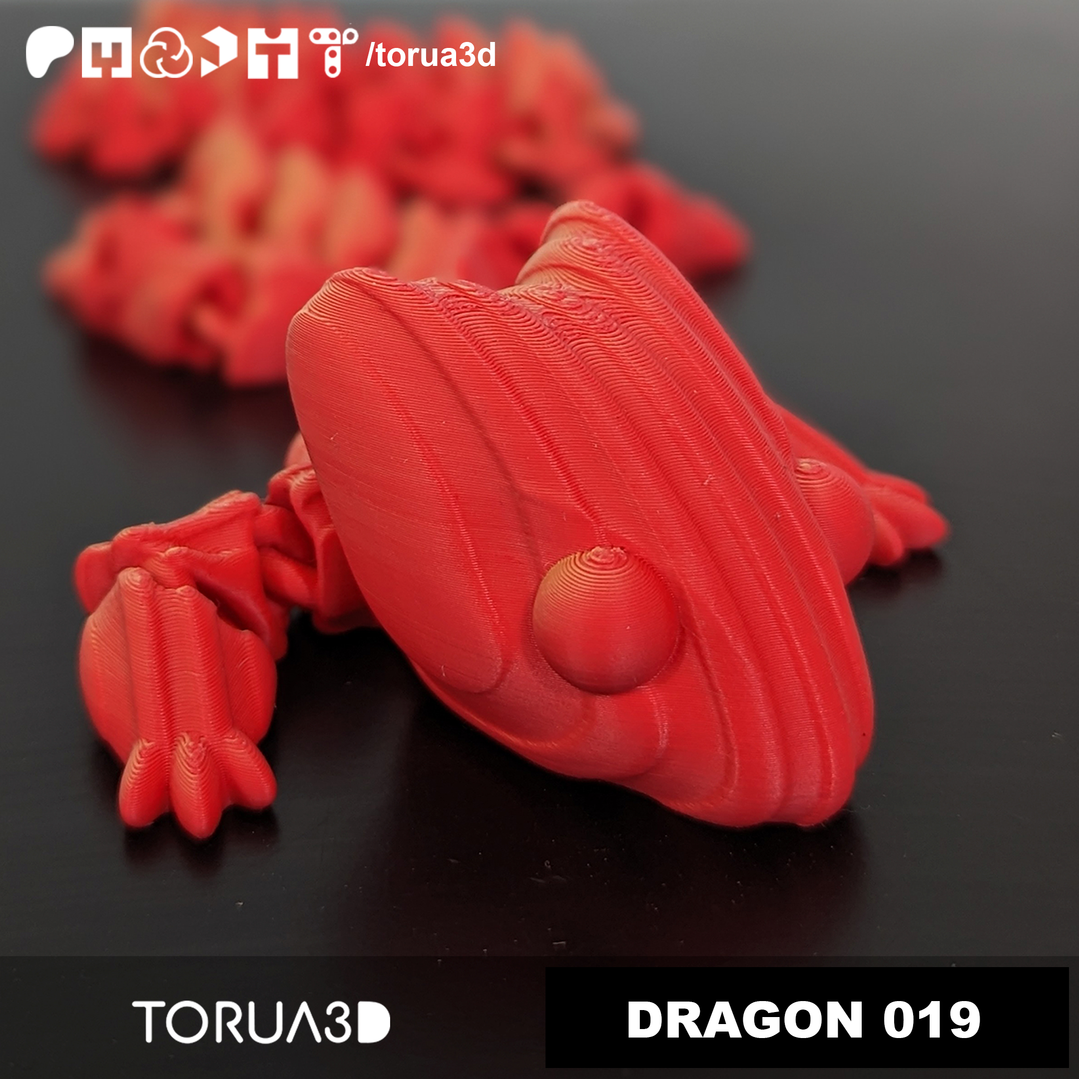 Articulated Dragon 019 by Torua3D | Printables Store