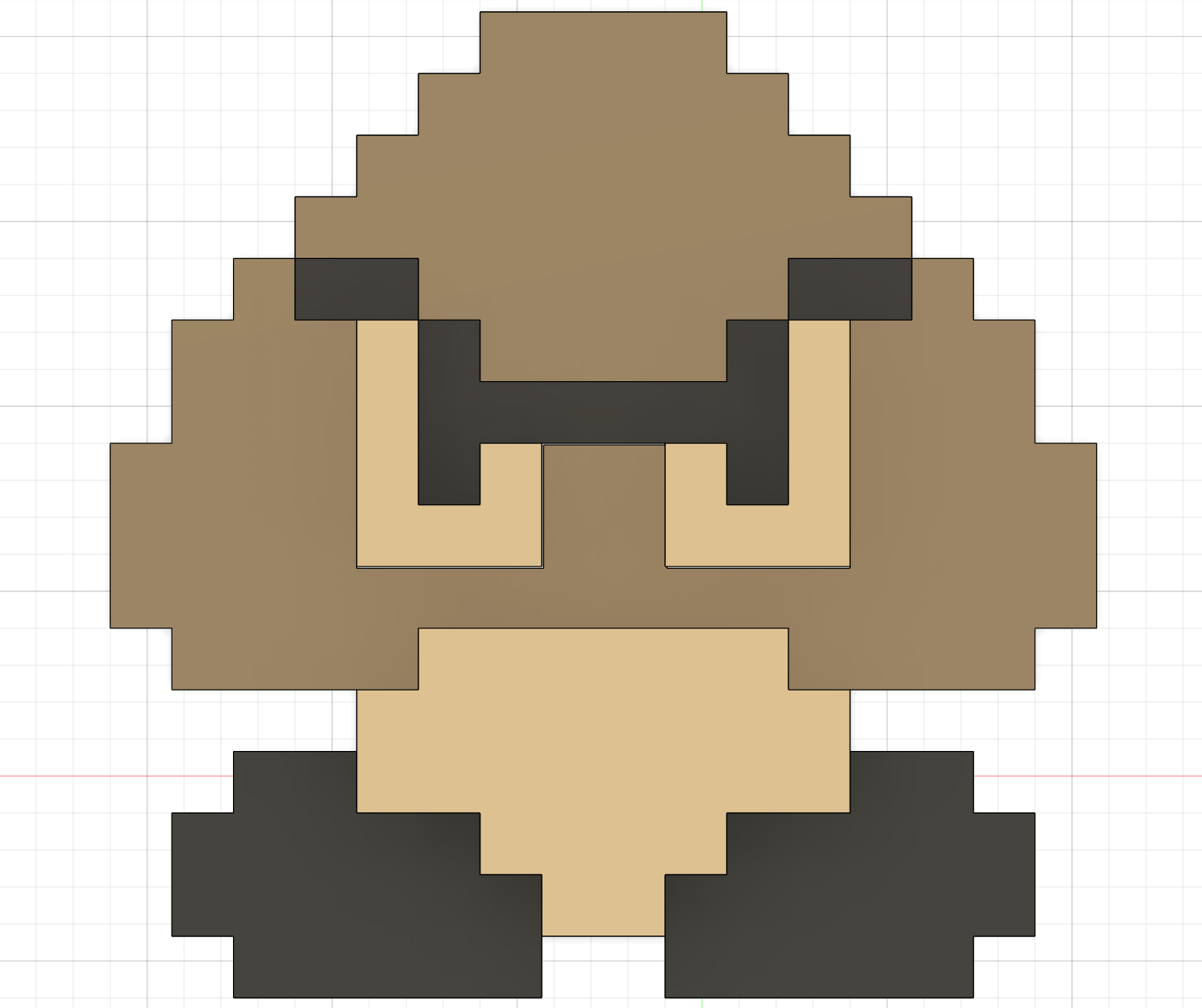 Single Extruder Multicolor Goomba Pixel Art by Printed Squid | Download ...