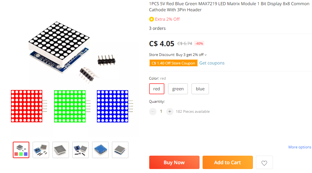 Protogen 8x8 LED Matrix Inner Frame for Zillion Head by Steve Van ...