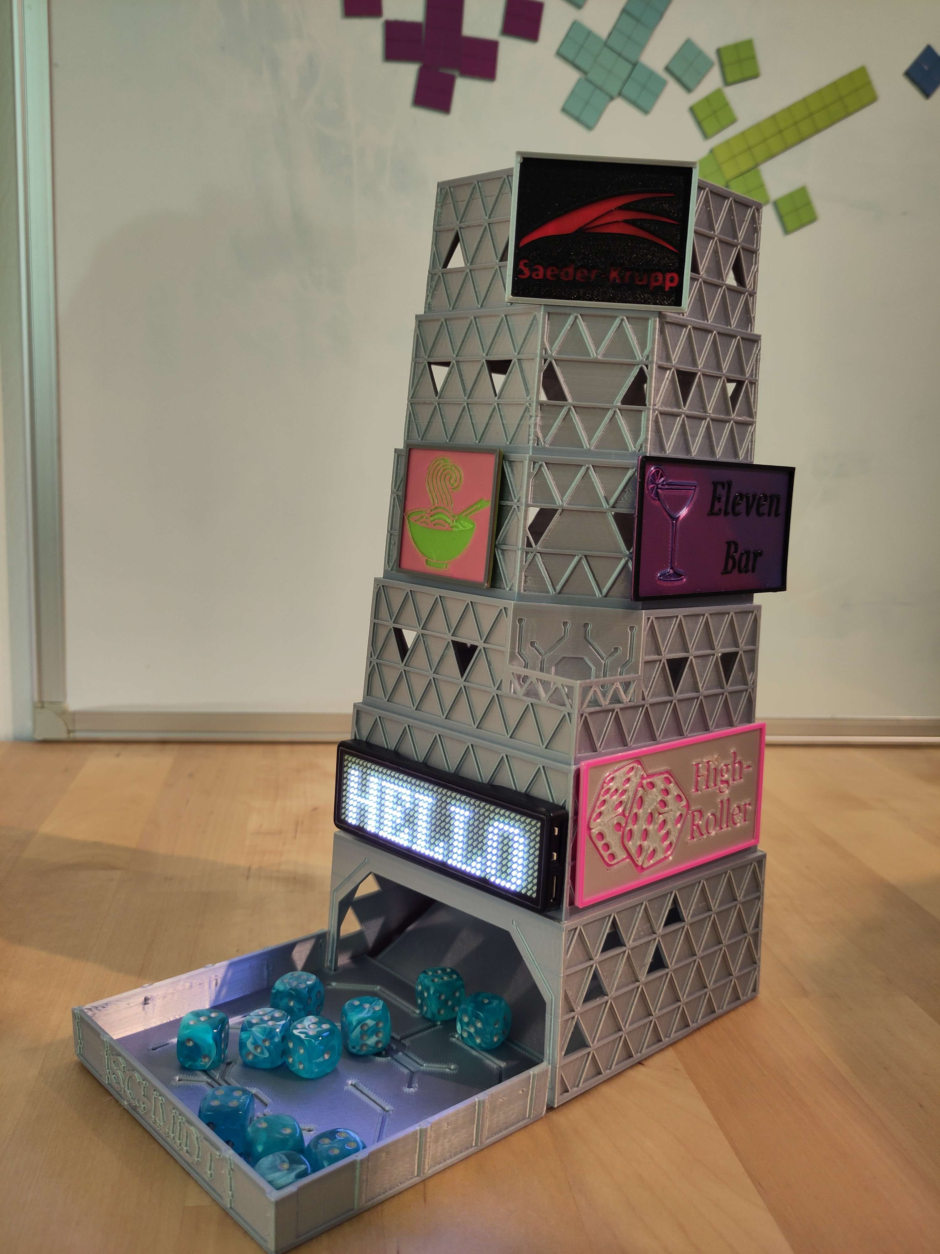 Collapsible skyscraper dice tower by QR | Download free STL model ...