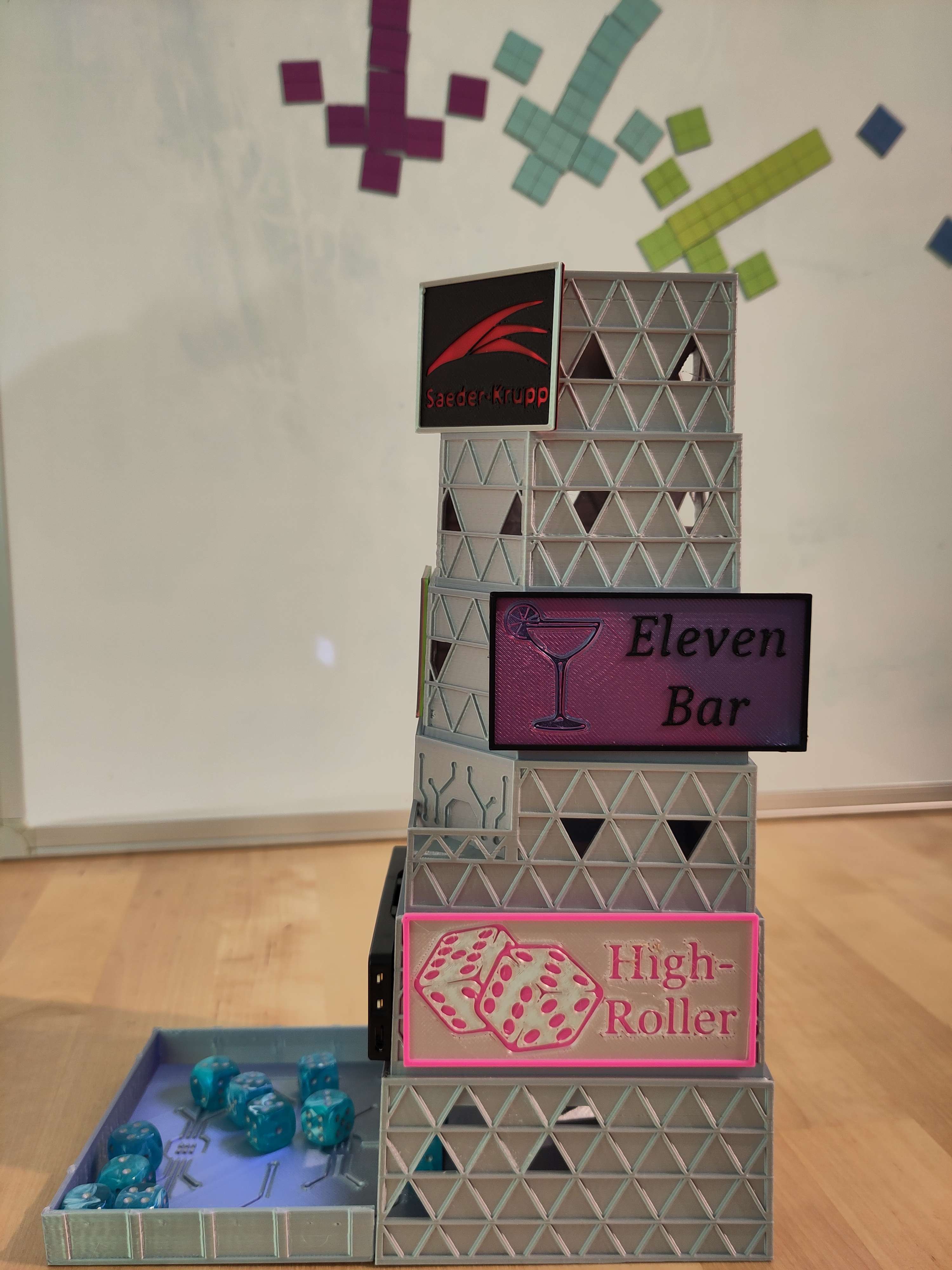 Collapsible skyscraper dice tower by QR | Download free STL model ...