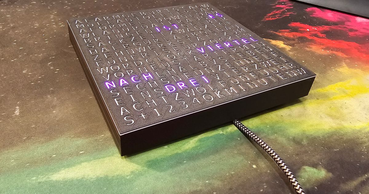 Wortuhr - Wordclock - 16x16 - 2024 - German Version Only! by Christin ...