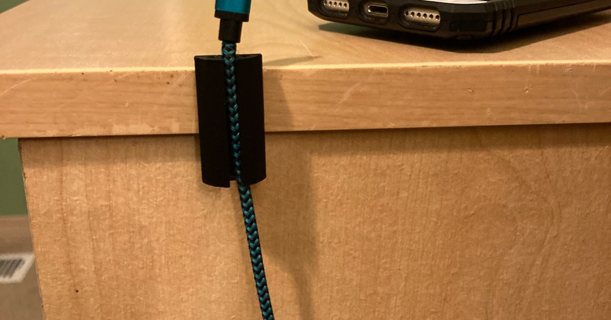 Desktop Cord Holder (Updated) by MaxW | Download free STL model ...