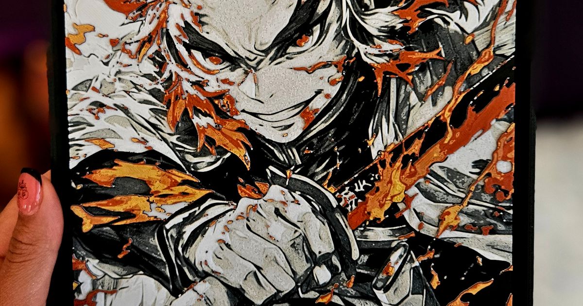 Kyojuro Rengoku - Demon Slayer (Filament Painting) by C3D | Download ...