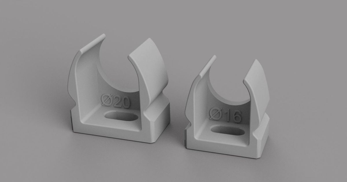 Pipe clip Ø 16 / 25mm REV.1 - Clip Fissatubo Aperto by BasementLAB ...