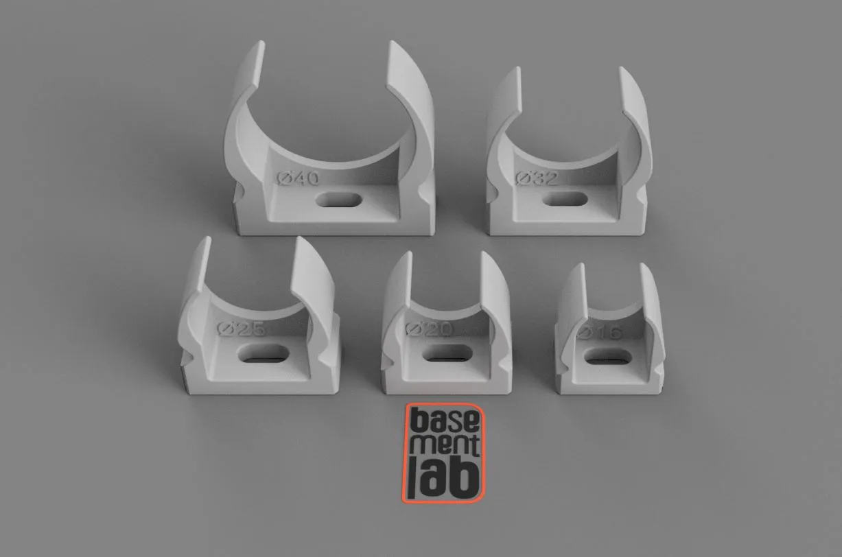 Pipe clip Ø 16 / 20 / 25 / 32 / 40mm - B Type - Clip Fissatubo Aperto ...