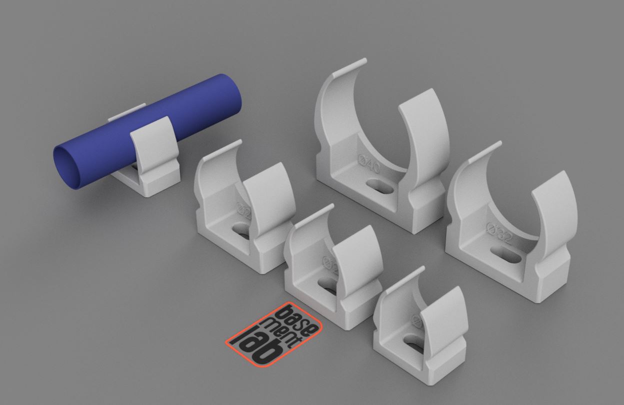 Pipe clip Ø 16 / 20 / 25 / 32 / 40mm - B Type - Clip Fissatubo Aperto ...