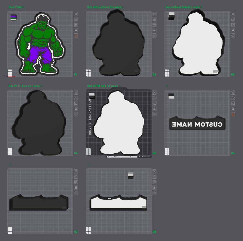 The Hulk Customizable Name Lightbox LED Lamp by braga3dprint ...