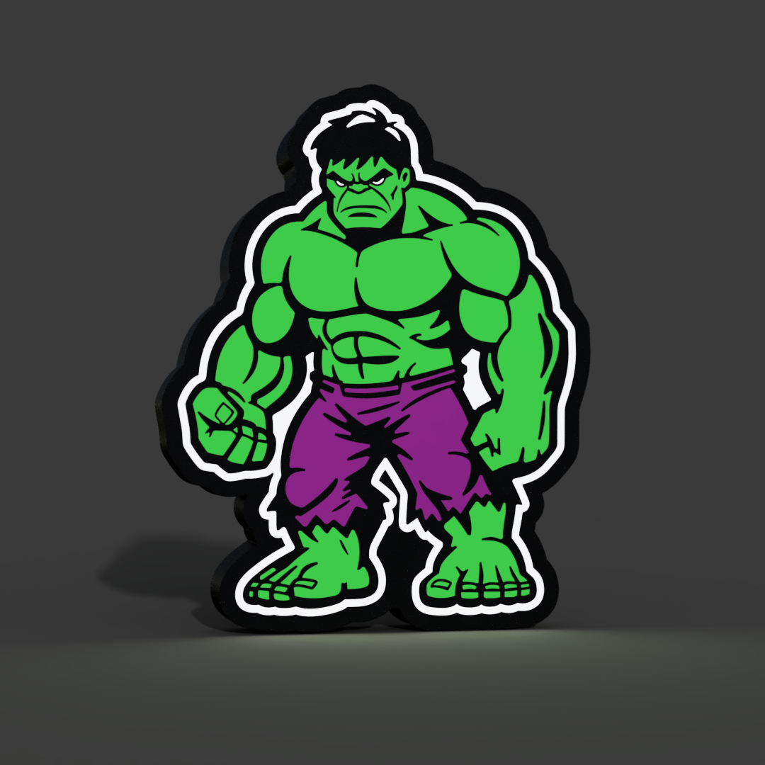 The Hulk Customizable Name Lightbox LED Lamp by braga3dprint ...
