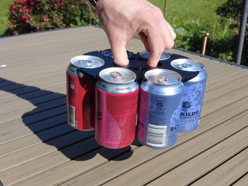 Can holder for 4 or 6 cans. by Tupsy | Download free STL model ...