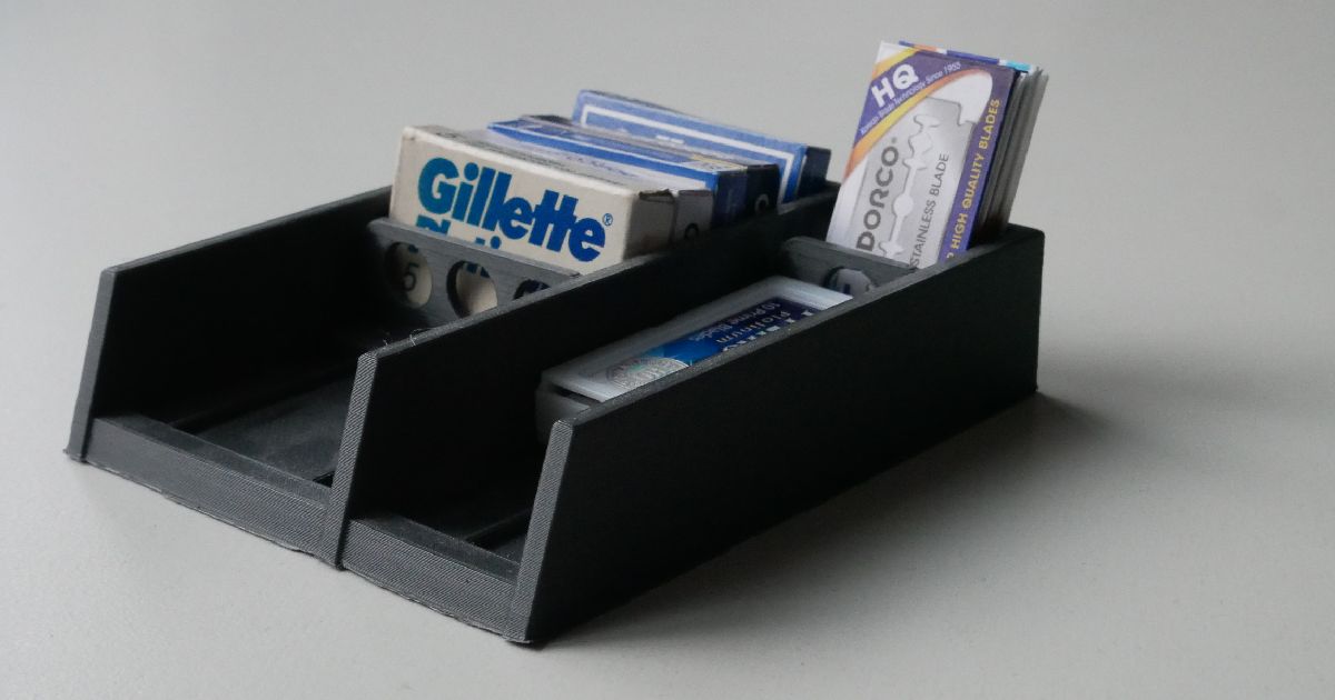 Modular double edge razor blades storage tray by Marcel | Download free ...