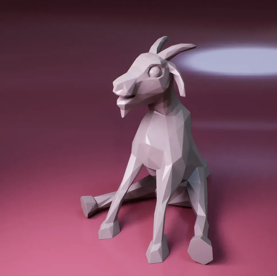 Low Poly Goat Figure by SJBuilds | Download free STL model | Printables.com